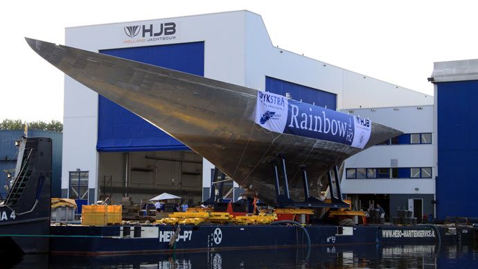 J-class superyacht Rainbow transported to Holland Jachtbouw